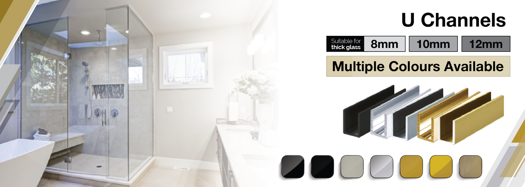 U Profiles for Glass Shower Enclosures