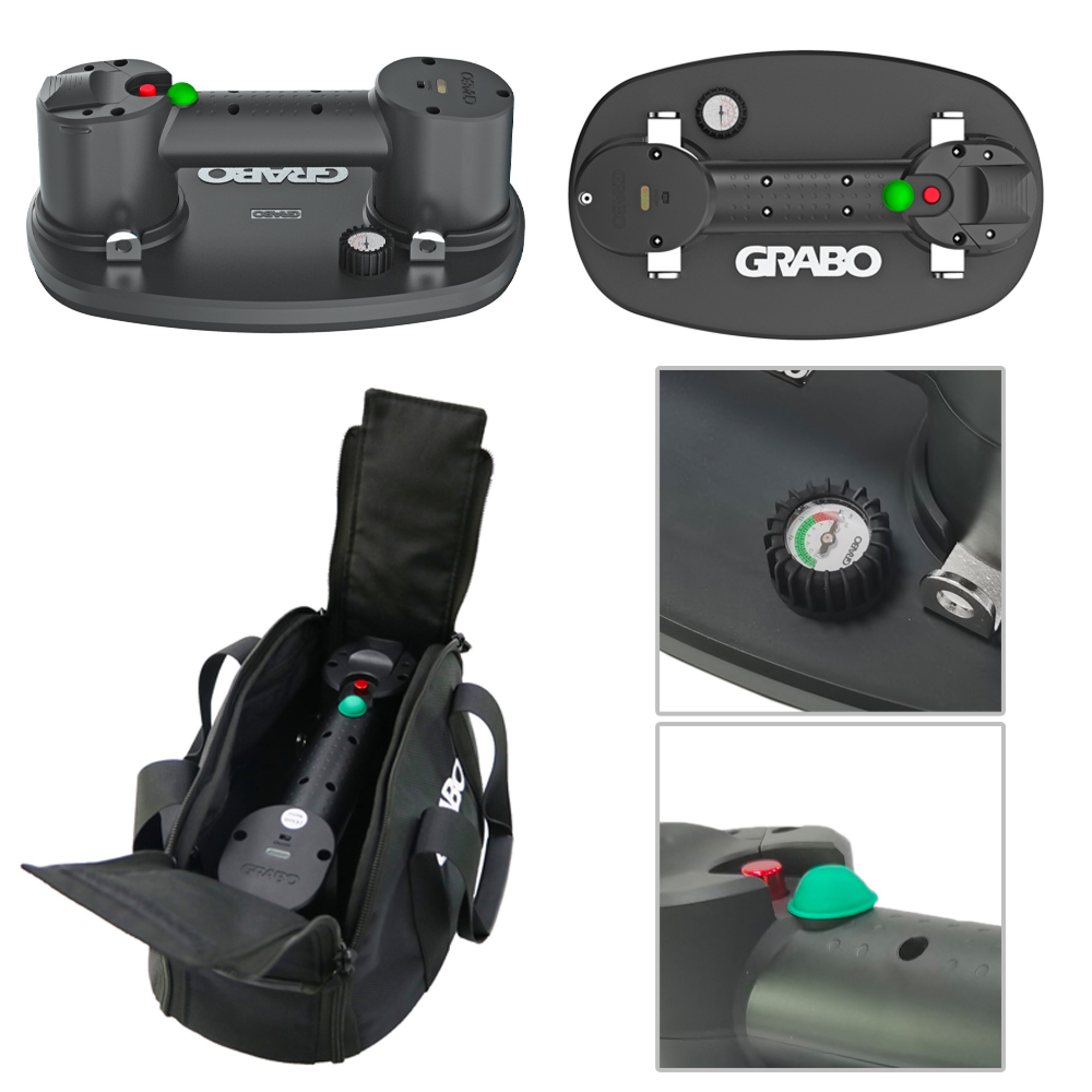 GRABO Electric Vacuum Lifter With Gauge and Case - 120kg