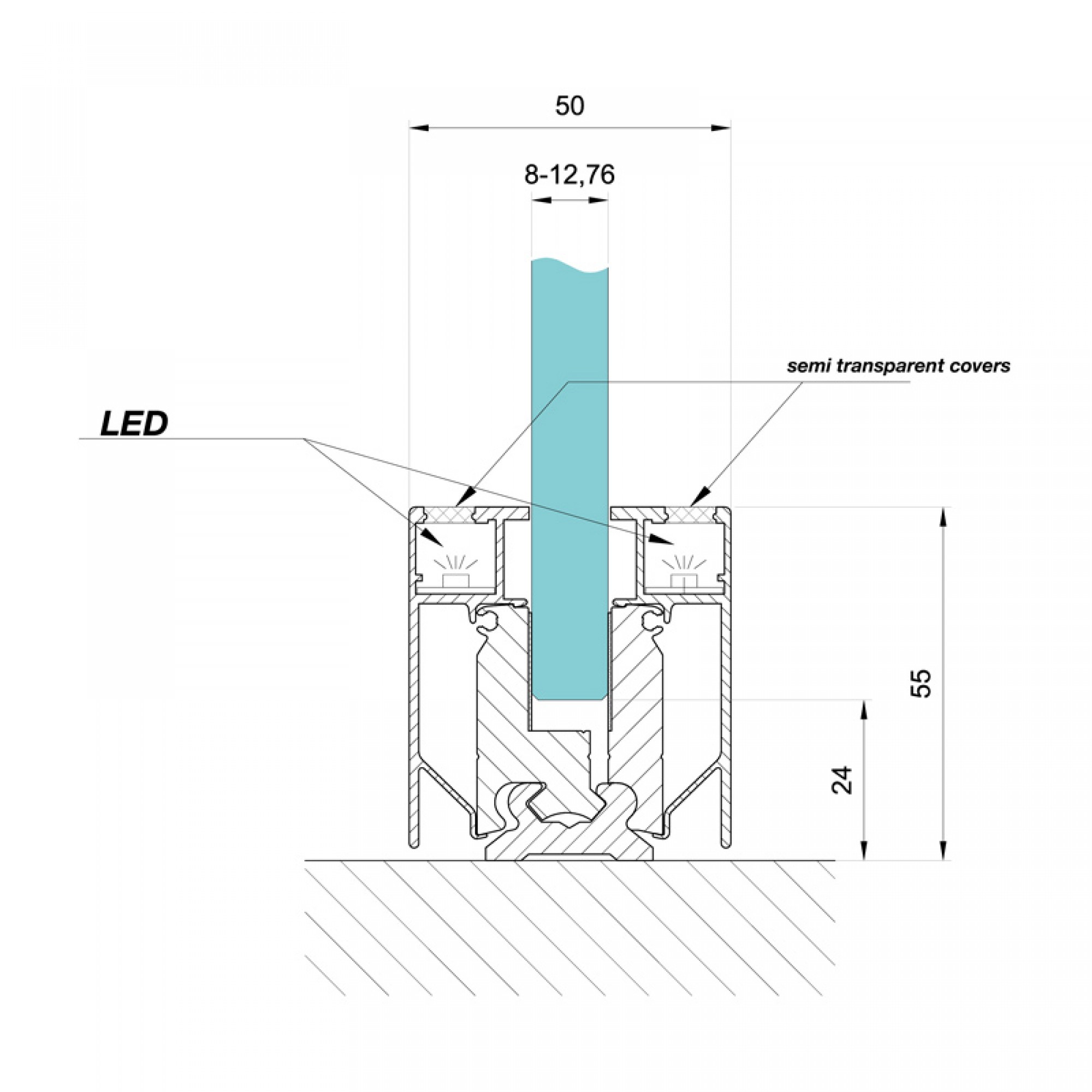 LED Track System With Full Covers - Black