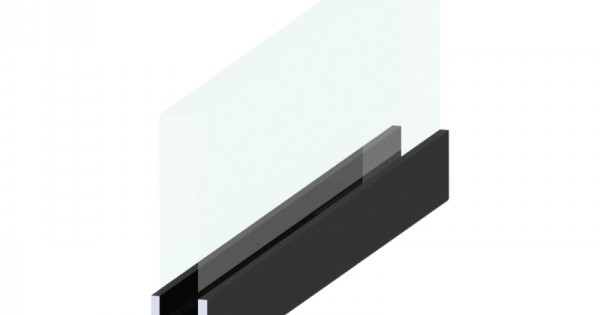Loft Style Perimiter U Profile - 8mm Glass - Black