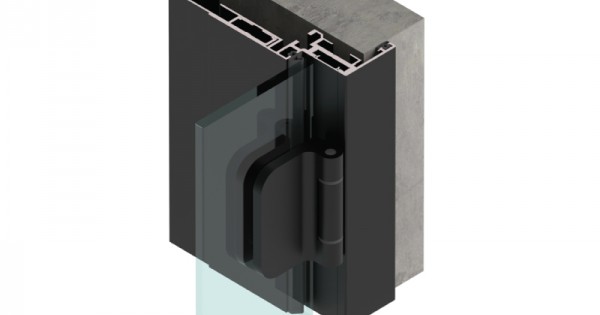 130 - 160mm Stud To Glass Door Frame - Black