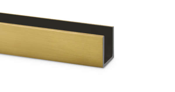 13mm Brushed Satin Gold U Channel For 8mm Thick Glass