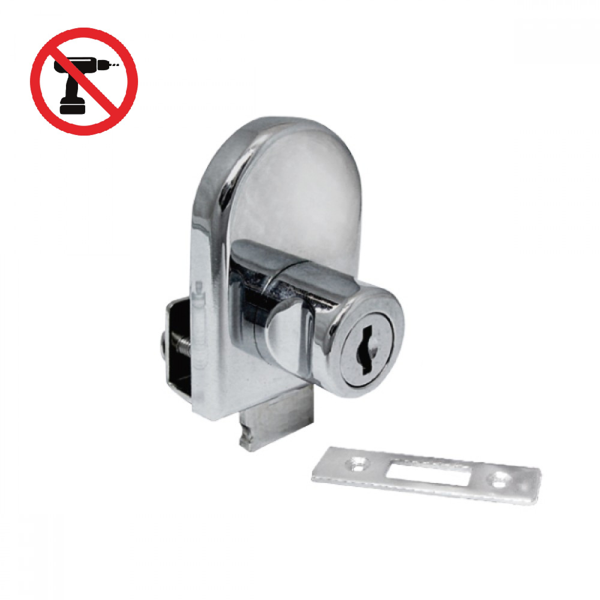 Non Drill Glass Door Lock C/P