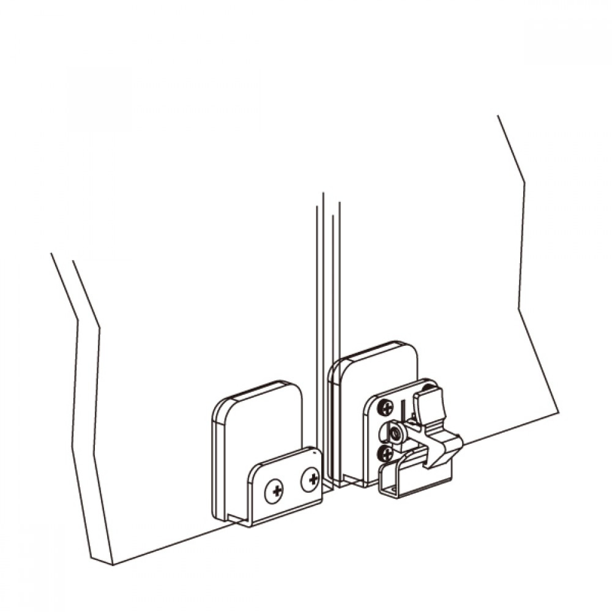 Hook Catch For Double Glass Furniture Doors 4-6mm Glass