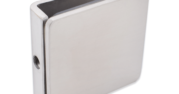 Wall Mount Fixed Panel Glass Clamp _ Satin Chrome