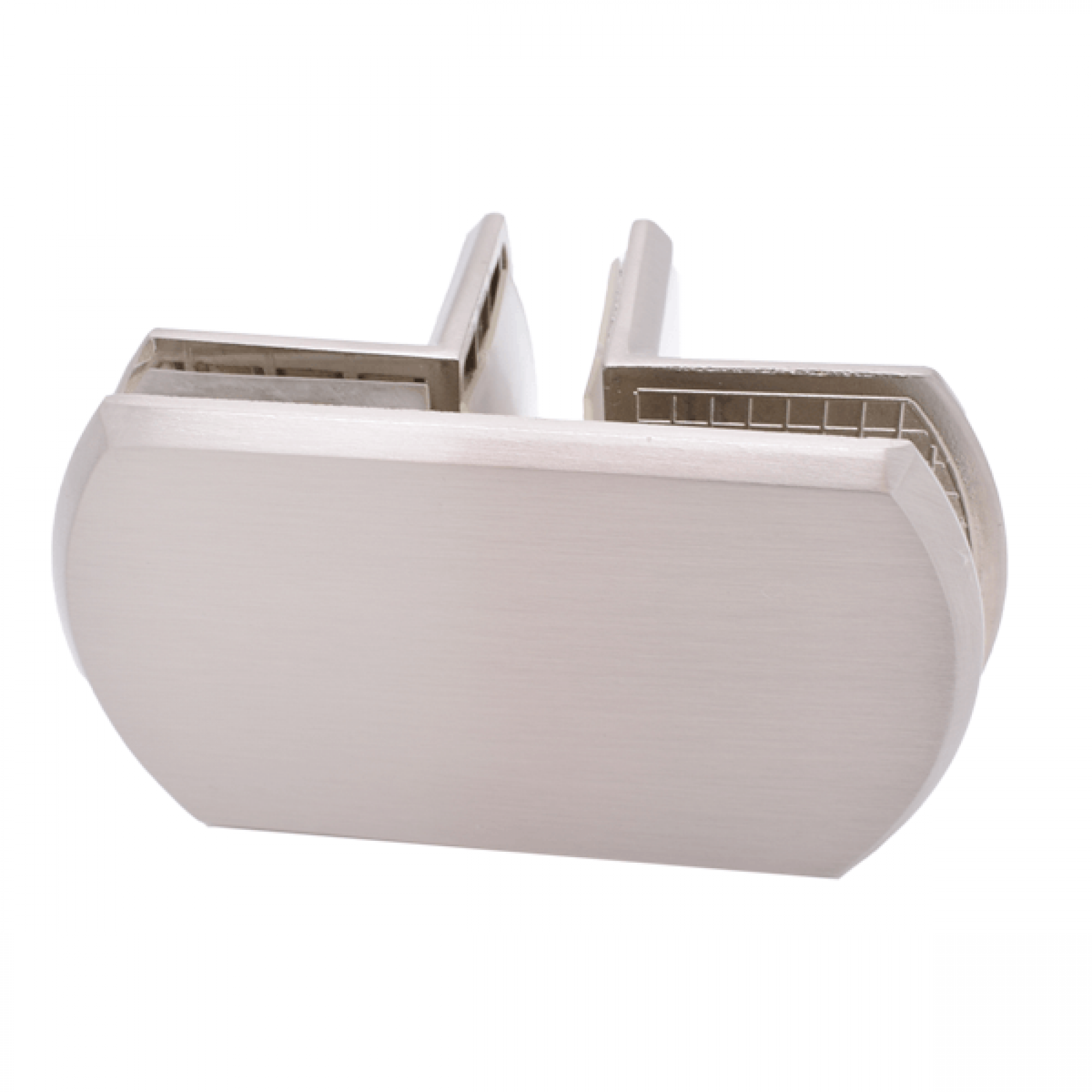 Glass To Glass Three Way pod Fixing Satin Chrome