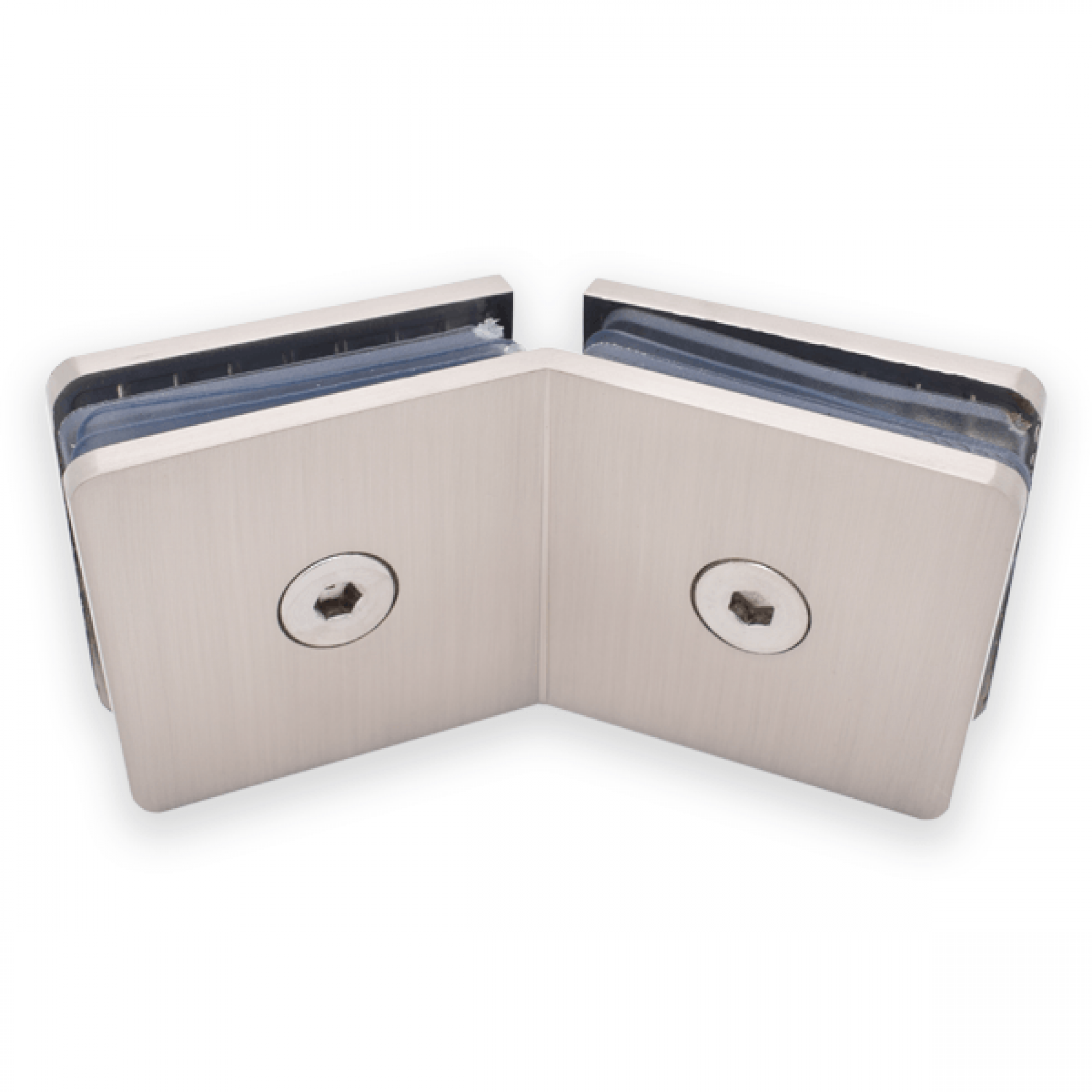 135 Degree Glass To Glass Fixing - Satin Chrome