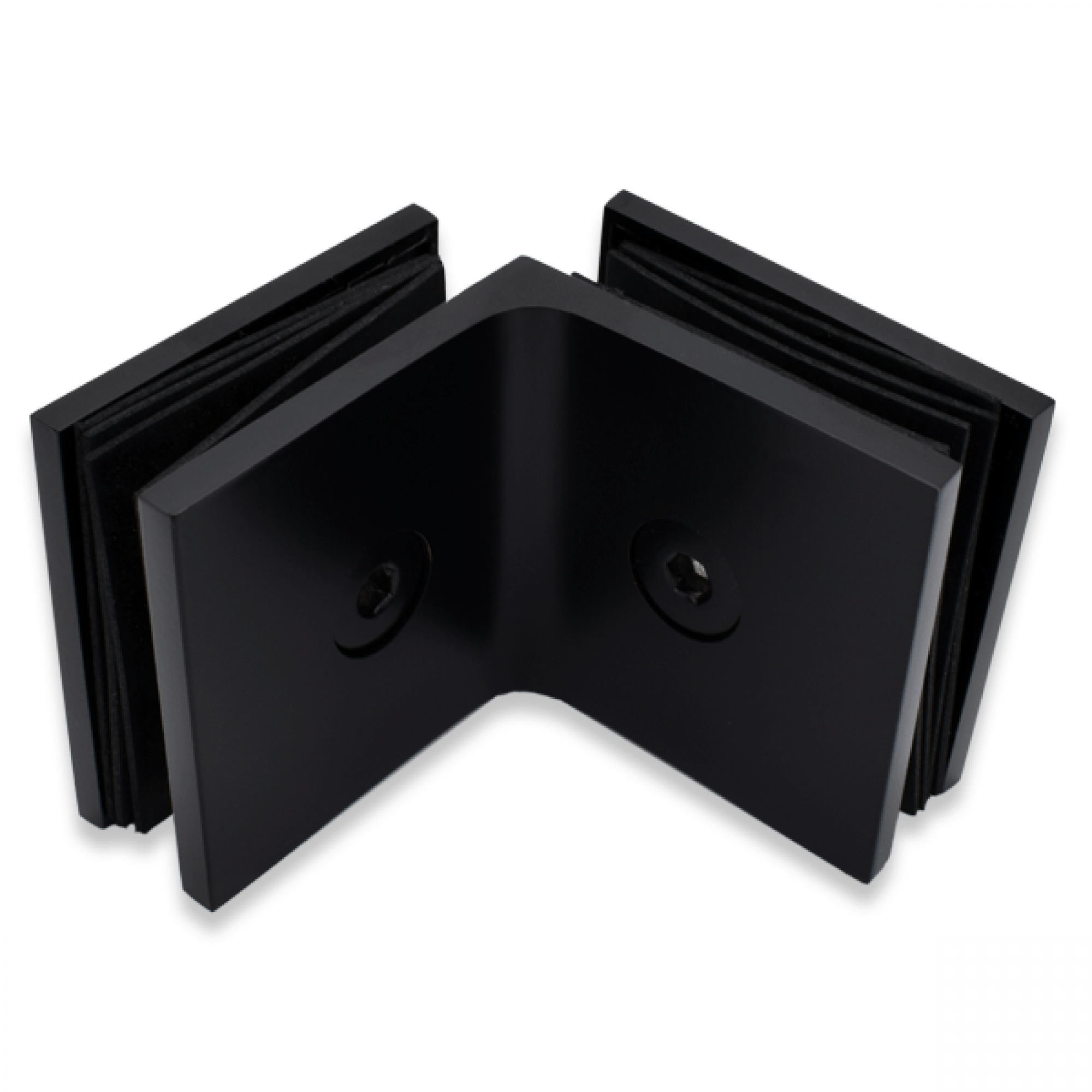 90 Degree Glass To Glass Fixing - Square Range - Black