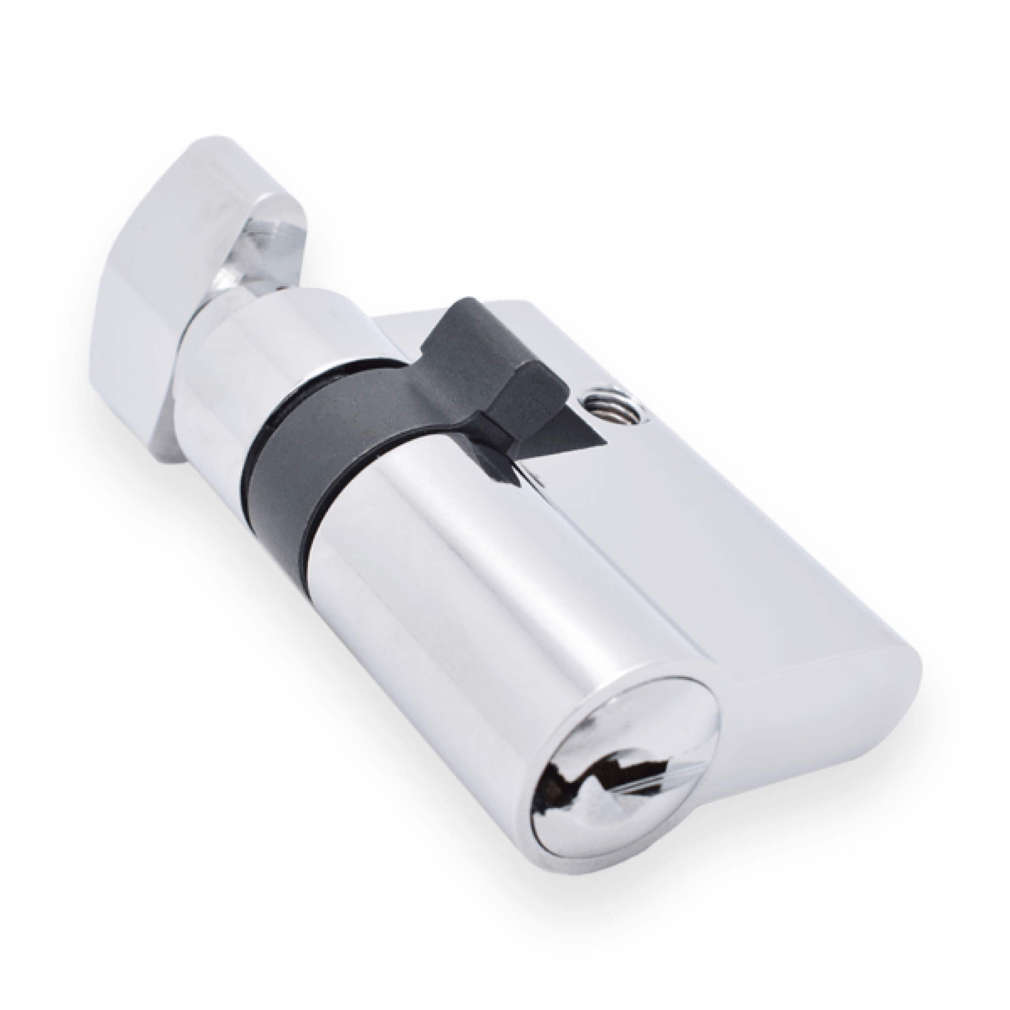 Half Europrofile Cylinder With Thumb Turn - Polished Chrome