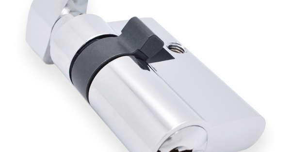 Half Europrofile Cylinder With Thumb Turn - Polished Chrome