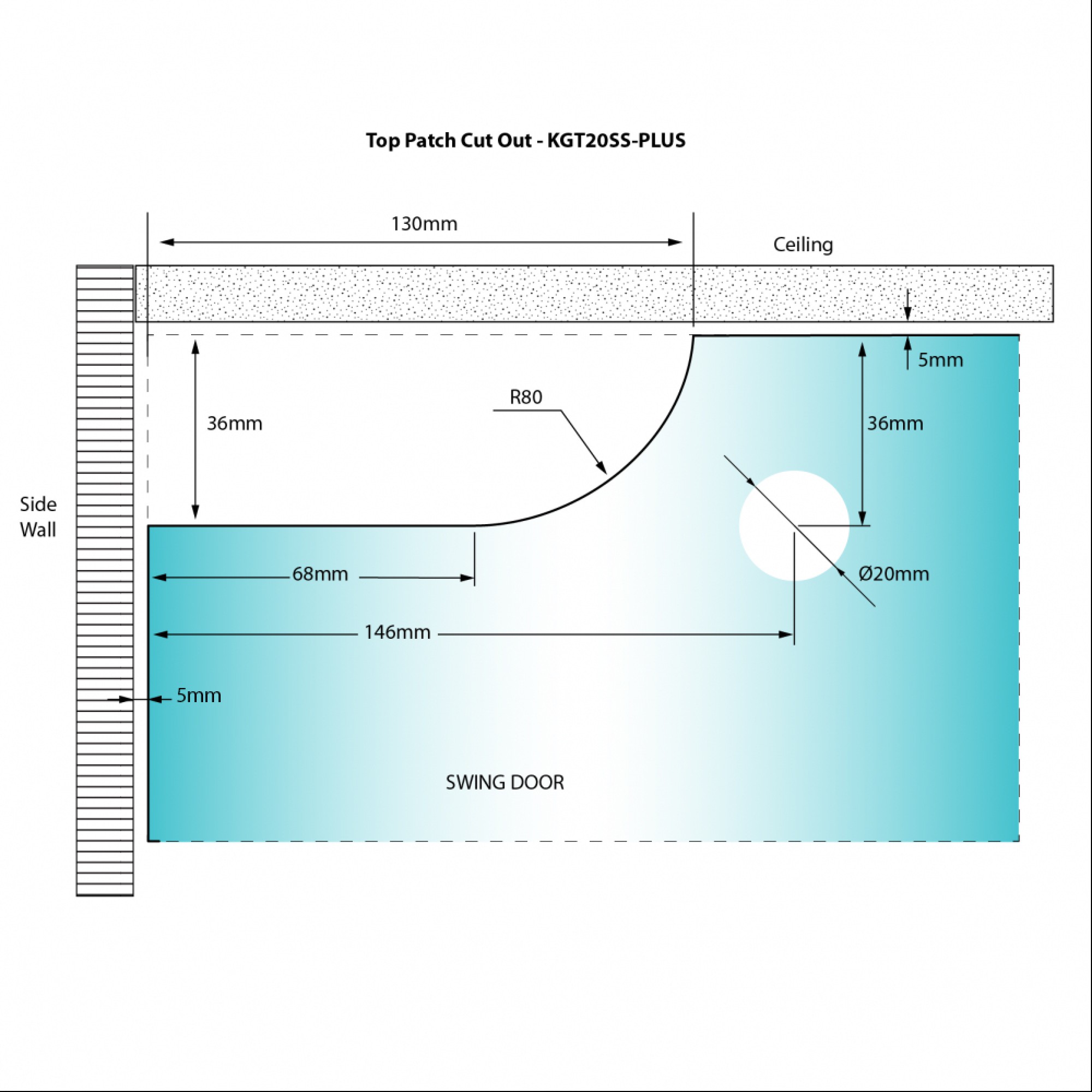 Self Closing Glass Door Kit With Hydraulic Patch Fitting