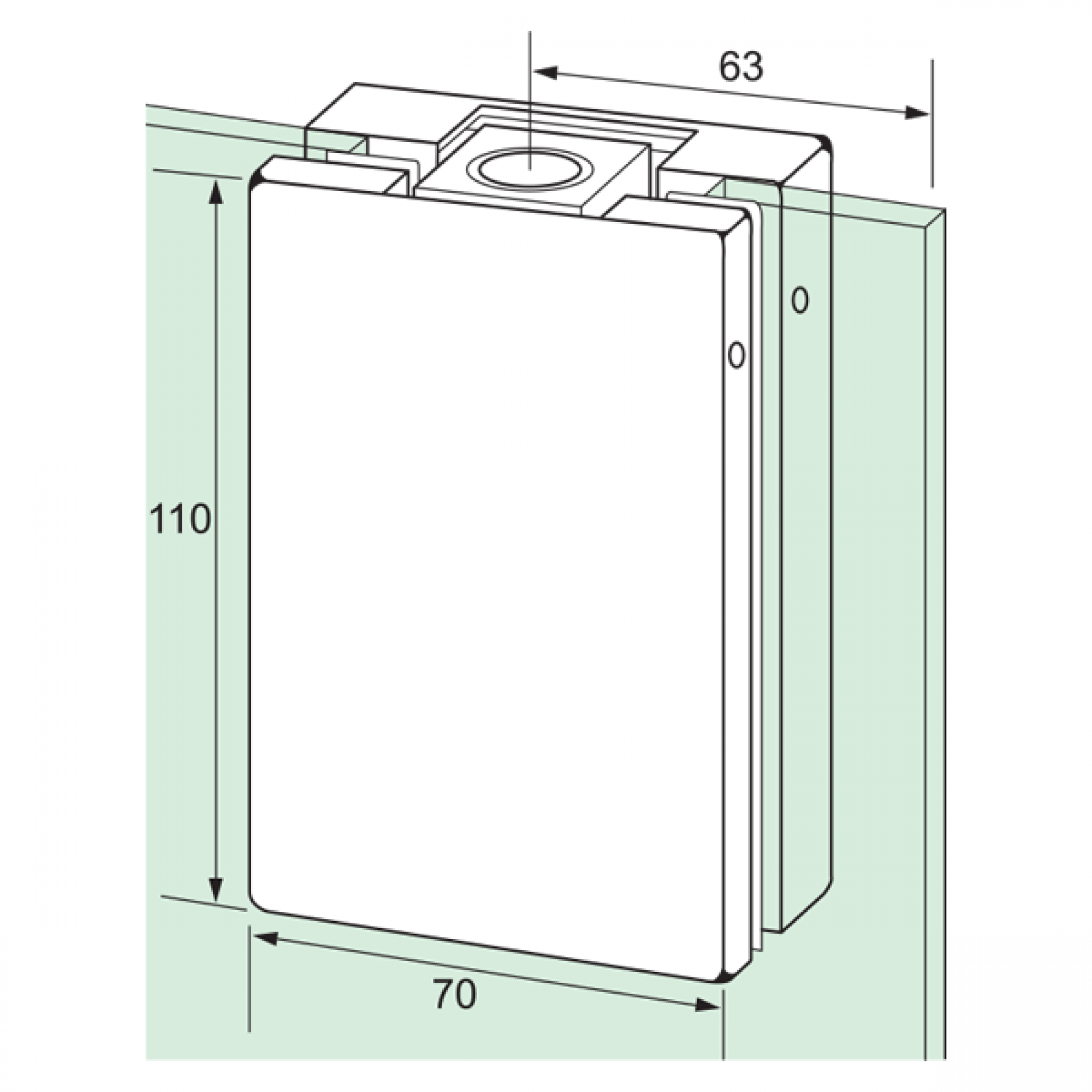 Top Patch Fitting - Satin Stainless