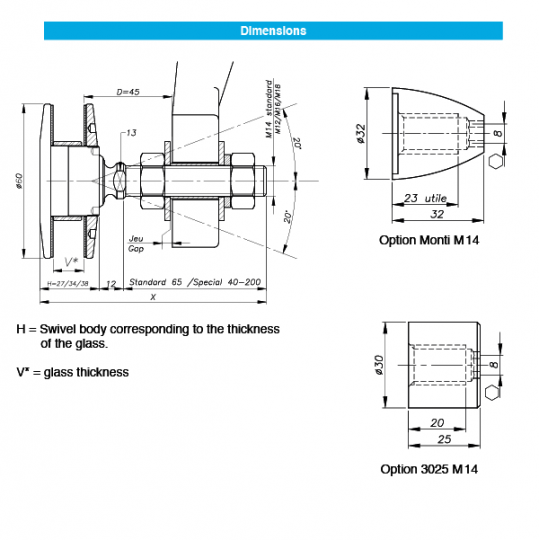 Swivel Spider Bolts For Glass Facades