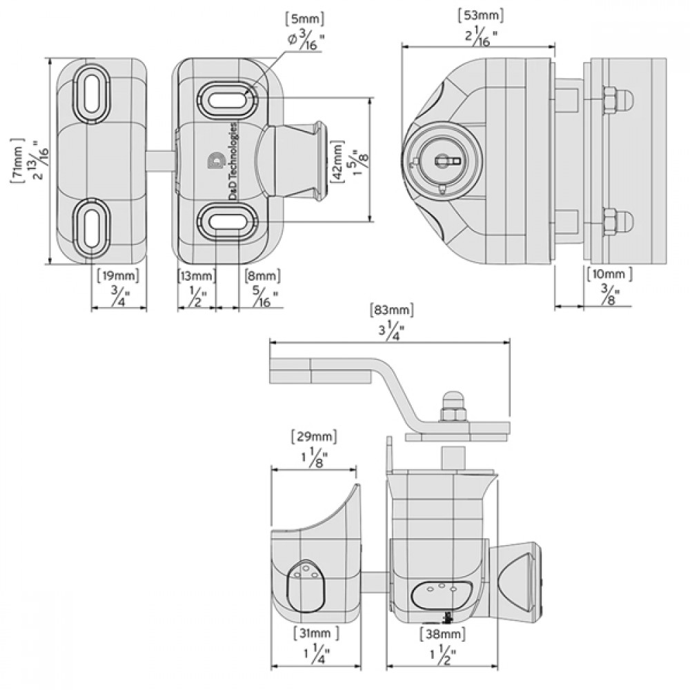Lockable Glass Gate Magnetic Latch - 8-10mm Thick Glass