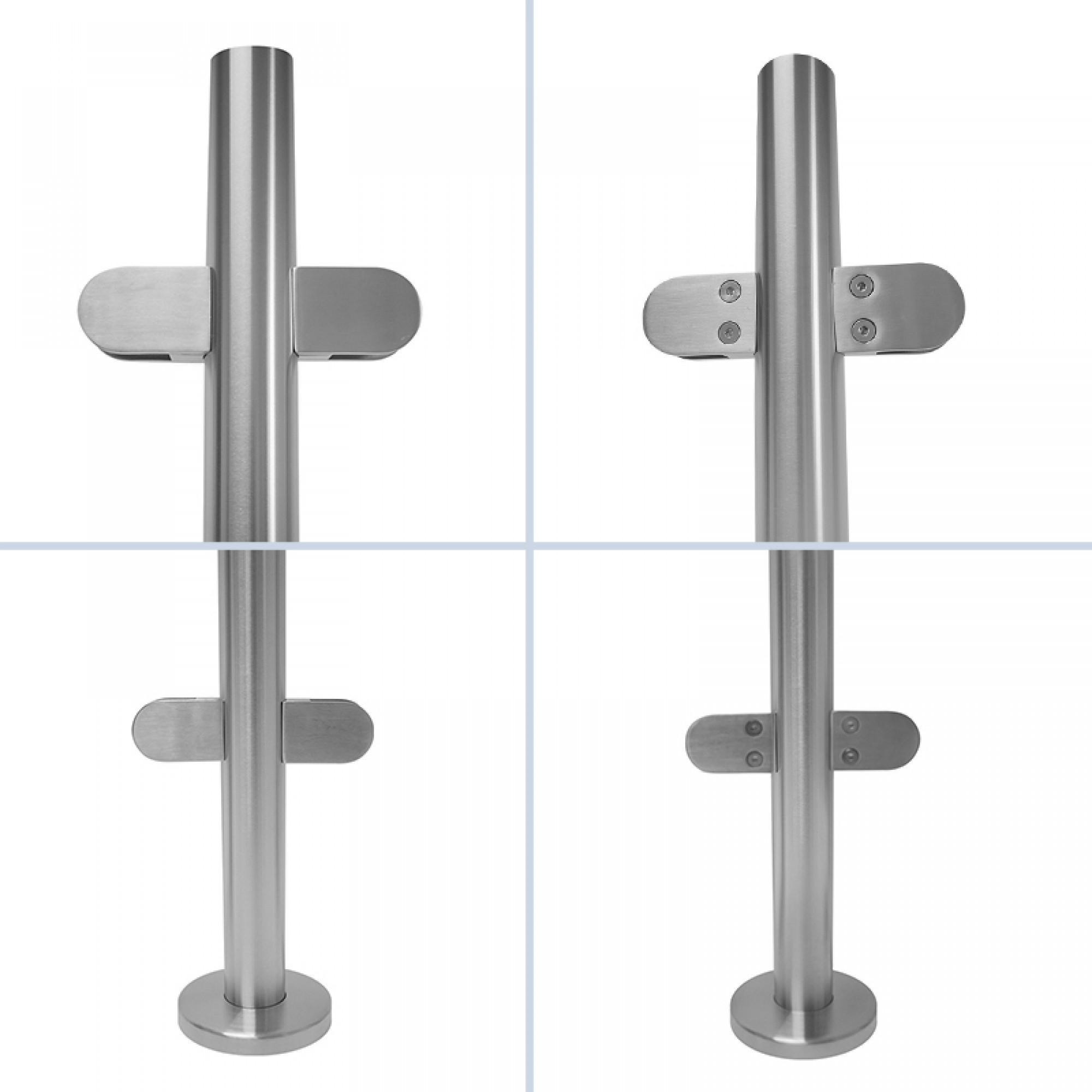 Centre Type Balustrade Post Including Clamps For 10mm Glass