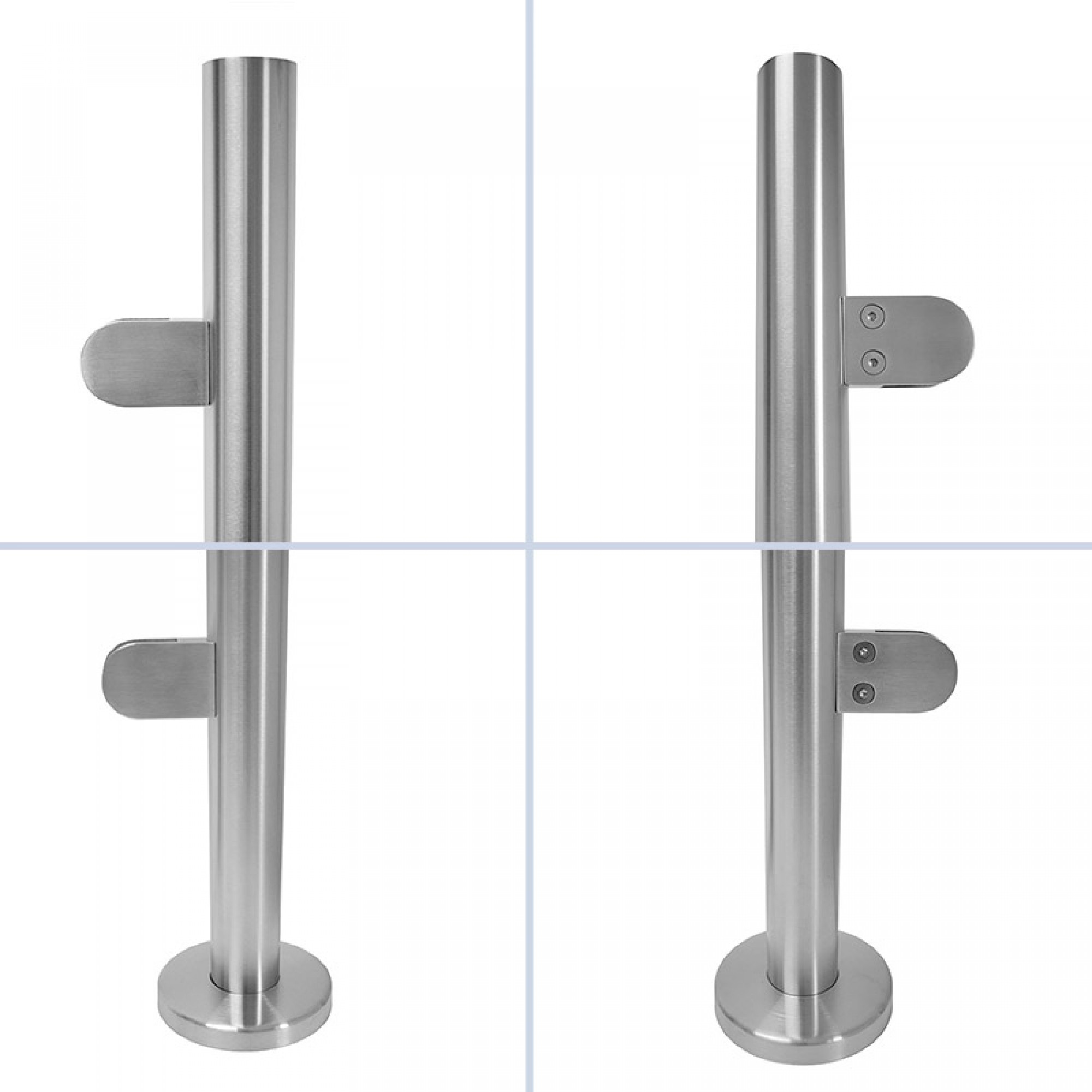End Type Balustrade Post Including Clamps For 10mm Glass - 3