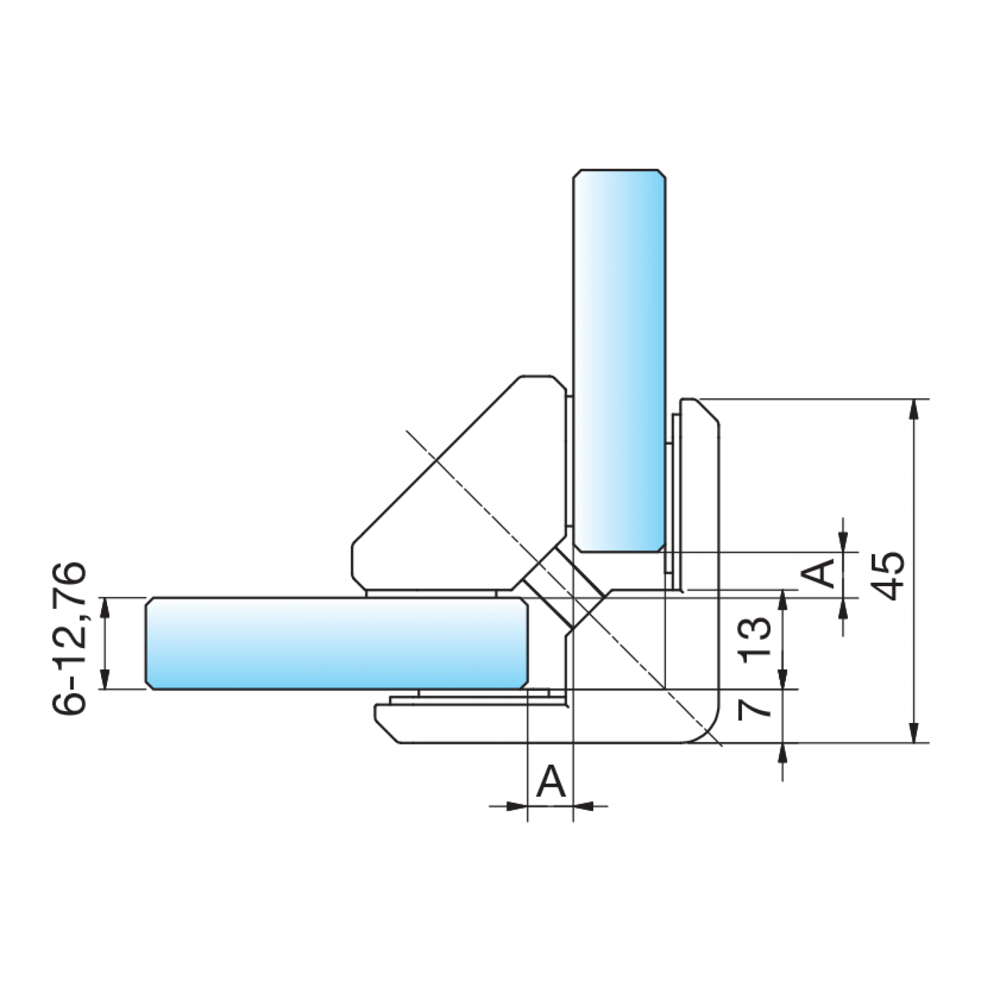 Aluminium Glass Panel Connector Corner Clamp