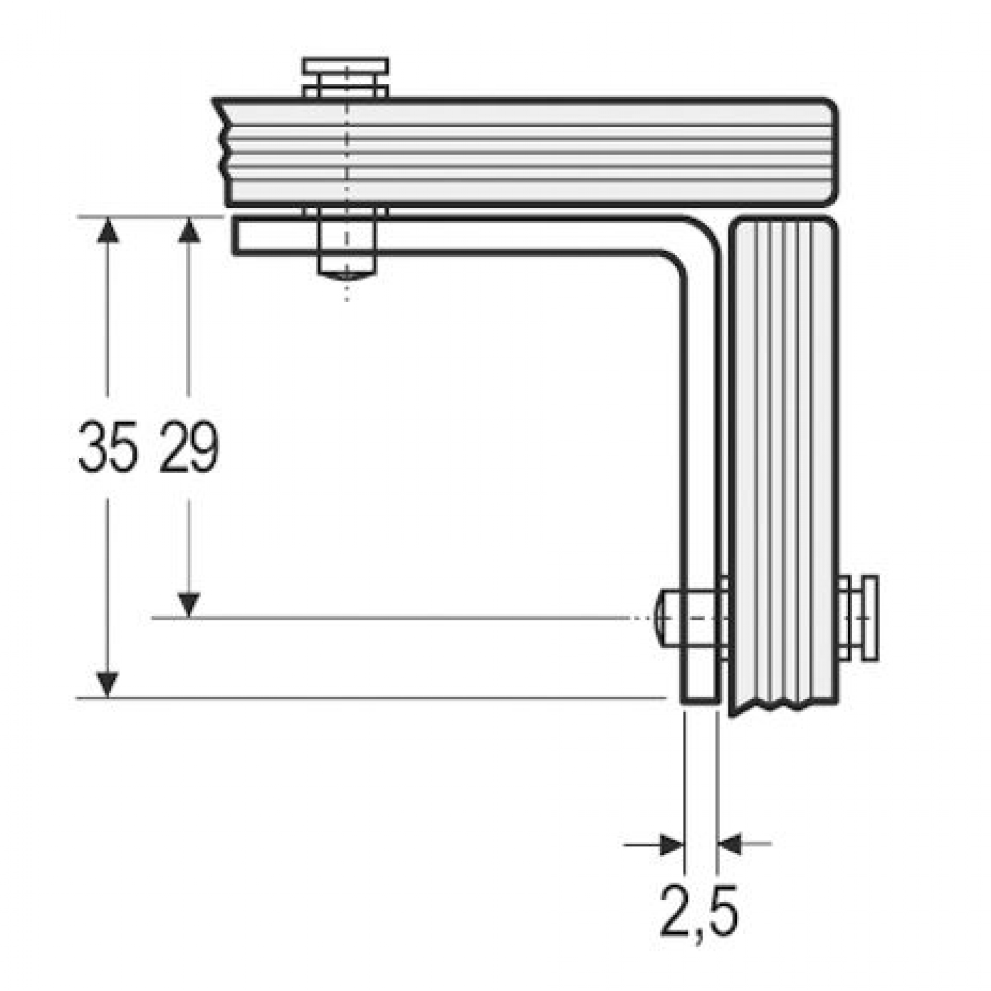 Two Way Showcase Corner Brackets Chrome Plated