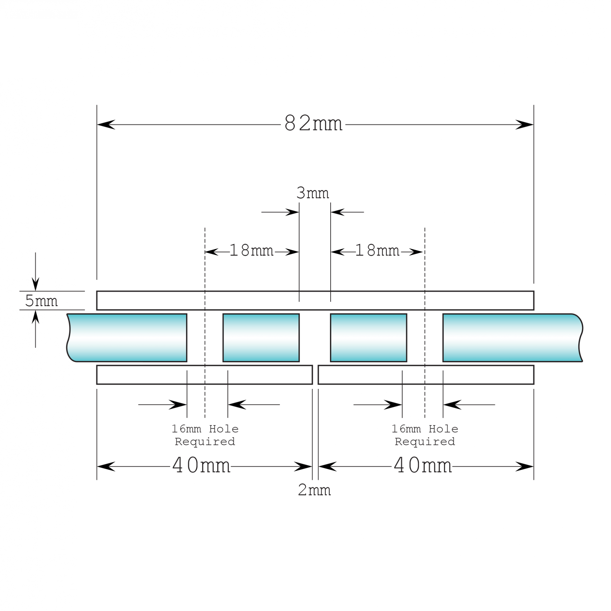 Glass To Glass 180 Degree Pod Fixing Satin Chrome