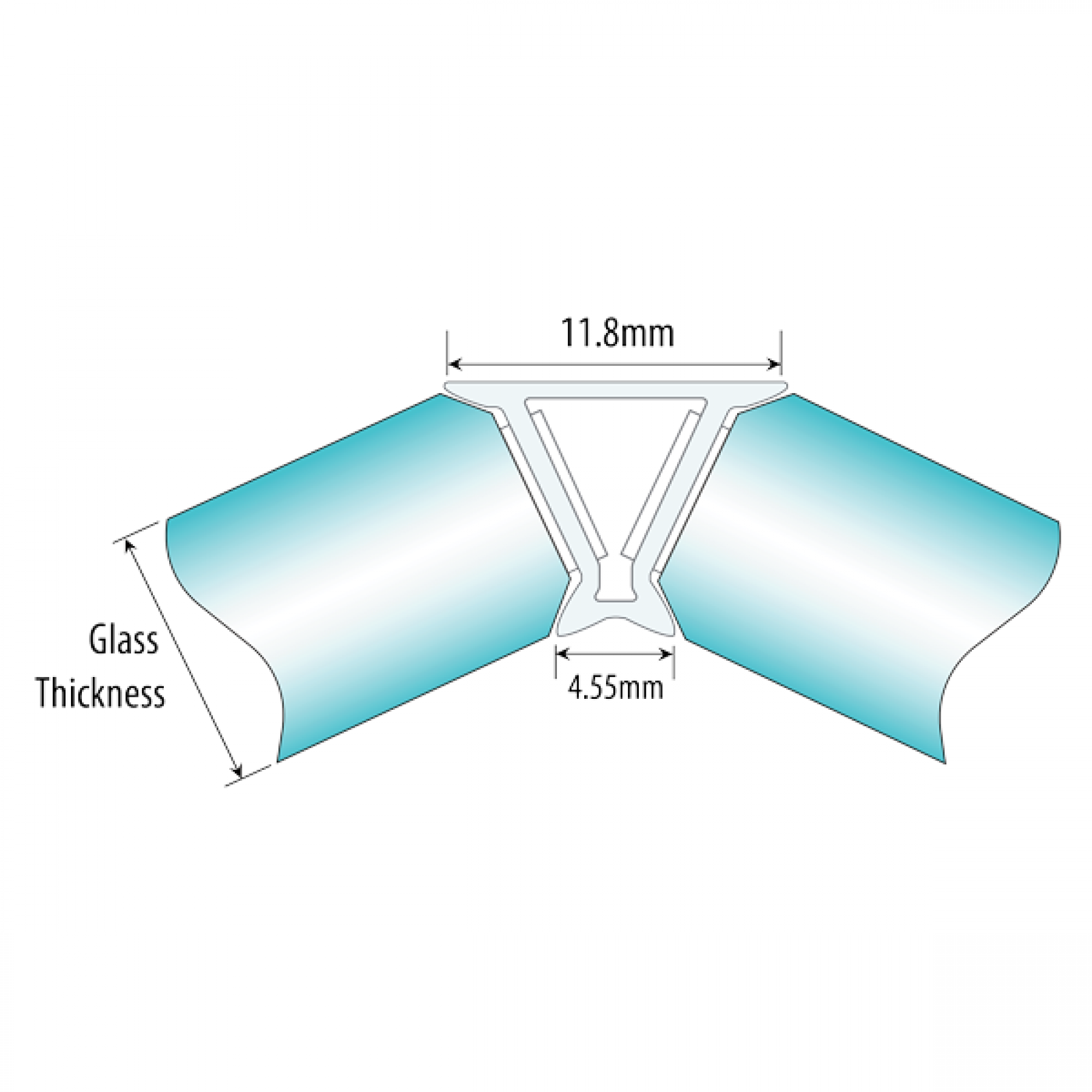 135 Degree - 10mm - Clear Glass To Glass Joiner