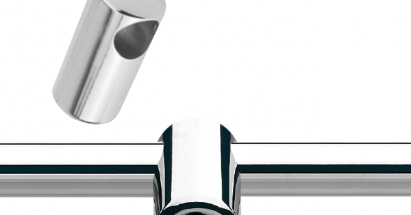 Reinforcement Bar 3 Way Connector - Satin Chrome