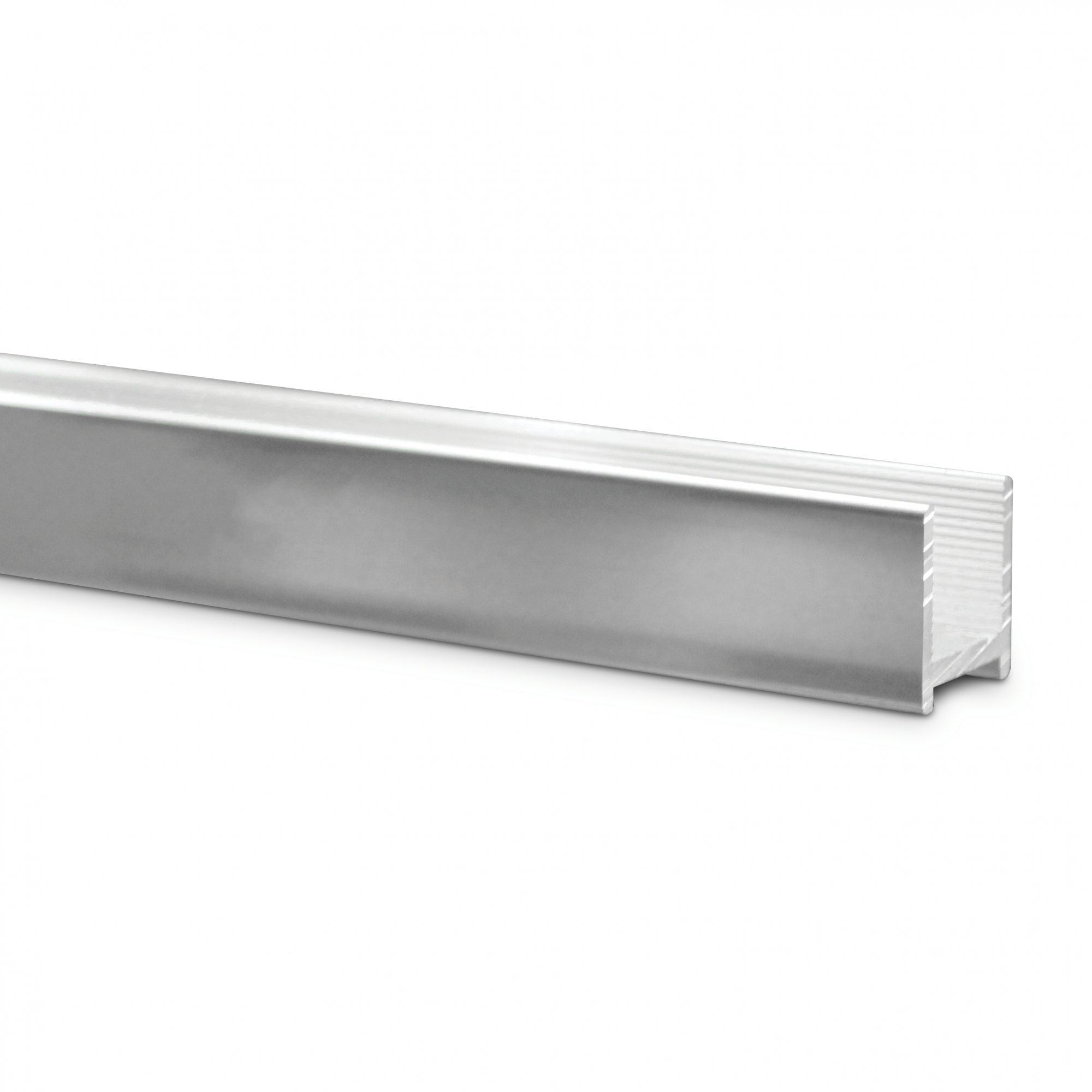 16mm Polished Aluminium U Channel With Gasket For 10mm Glass